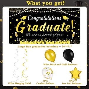 KMUYSL 2022 Graduation Party Decorations, Graduation Balloon Boxes & 2022 Graduation Banners Set with Grad Balloons, Grad Hanging Spiral, Graduation Decorations Supplies for Indoor Outdoor Decor