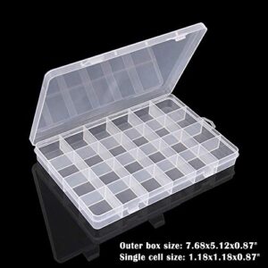 Portable Organizer 24-Fixed Compartments Clear Plastic Jewelry Box Organizer Storage Container