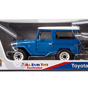 All Star Toys Exclusive Toyota Land Cruiser FJ40 Royal Blue with Custom Off-Road Wheels 1/24 Diecast Model by Motormax 79323 FJ Cruiser J40