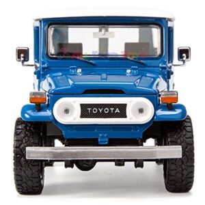 All Star Toys Exclusive Toyota Land Cruiser FJ40 Royal Blue with Custom Off-Road Wheels 1/24 Diecast Model by Motormax 79323 FJ Cruiser J40