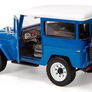 All Star Toys Exclusive Toyota Land Cruiser FJ40 Royal Blue with Custom Off-Road Wheels 1/24 Diecast Model by Motormax 79323 FJ Cruiser J40