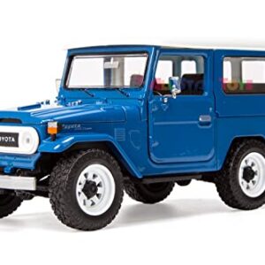 All Star Toys Exclusive Toyota Land Cruiser FJ40 Royal Blue with Custom Off-Road Wheels 1/24 Diecast Model by Motormax 79323 FJ Cruiser J40