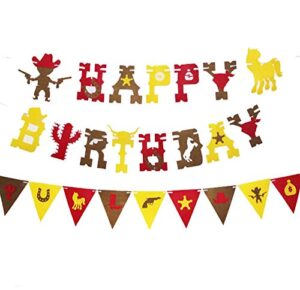 laventy set of 2 cowboy birthday banner boots boy banner little cowboy banner western theme birthday decoration cowboy first birthday cowboy party decoration