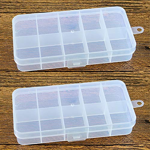 10 Grids Fixed Portable Plastic Organizer Container Storage Box (2 pcs)