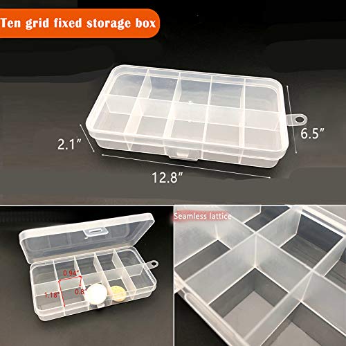 10 Grids Fixed Portable Plastic Organizer Container Storage Box (2 pcs)