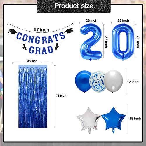 Graduation Party Decorations 2023 Blue and White Congrats Grad Banner Graduation Decorations Class of 2023 Graduation Party Decorations 2023 Blue and Silver