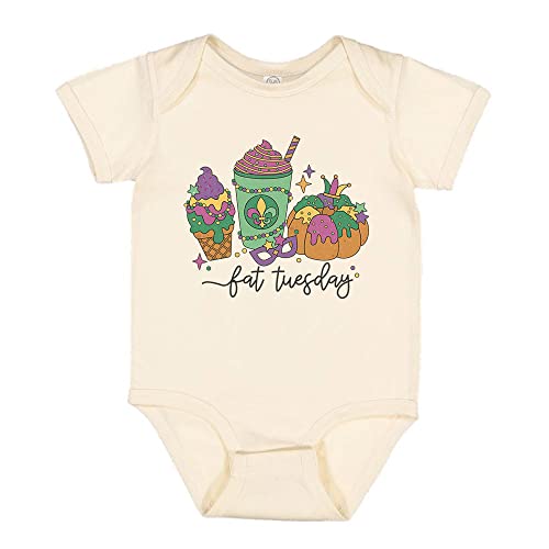 TATY Kids Fat Tuesday Mardi Gras Baby Infant One Piece Bodysuit 18 Months Natural