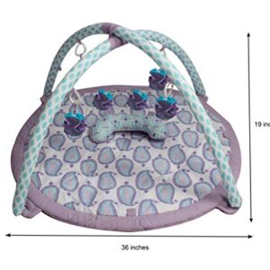 Bacati Isabella Girls Paisley Baby Activity Gym with Mat, Lilac/Purple/Aqua