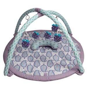 Bacati Isabella Girls Paisley Baby Activity Gym with Mat, Lilac/Purple/Aqua