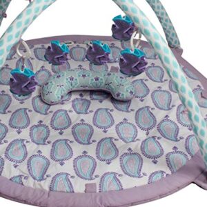 Bacati Isabella Girls Paisley Baby Activity Gym with Mat, Lilac/Purple/Aqua