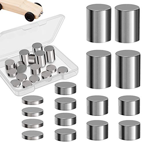 Ruisita 3.75 Ounces Tungsten Weights Cylinders Weights 16 Pieces Tungsten Weights 3/8 Inch Incremental Cylinders Weights with Plastic Box