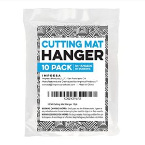 [10 pack] Impresa Mat Hangers for Cricut Cutting Mats to Organizes - Easy To Install Standard Grip Cutting Mat Hangars - Durable Impresa Holder for Cricut Mat Holder - Mat Hook - Mat Storage