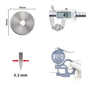 16 Pack 45mm Rotary Cutter Blades, Olfa, Replacement Rotary Blade, Designed for Handcrafting, Art, DIYs, Crafts, Quilting, Scrapbooking, Sewing (8 in Silver Color, 8 in Titanium Plating)