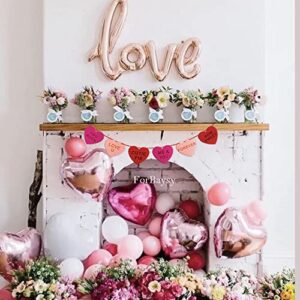 NO DIY Hanging Felt Heart Garland Banners For Valentine's Day Wedding Party Anniversary Honeymoon Decoration (LARGE 1PCS)