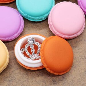 AKOAK 6 Pcs Mini Macaron Candy Box Earrings/Ring/Necklace/Headphones/SD Card Storage Box Round Pill Box