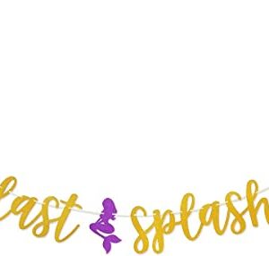 Last Splash Gold Glitter Banner for Mermaid Bachelorette Party Bridal Shower Decorations