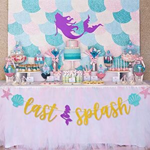 Last Splash Gold Glitter Banner for Mermaid Bachelorette Party Bridal Shower Decorations