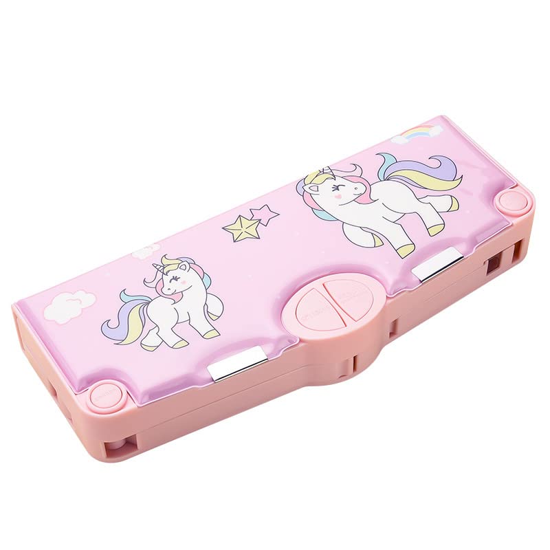 Smile dolL Cute Pencil Case, Pencil Case for Girls, Kawaii Pencil Case, Pencil Case for Boys, A Free Eraser, A Pencil Sharpener, A Tape, A Ruler, Etc. (Unicorn) (QBH-9)