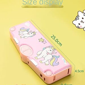 Smile dolL Cute Pencil Case, Pencil Case for Girls, Kawaii Pencil Case, Pencil Case for Boys, A Free Eraser, A Pencil Sharpener, A Tape, A Ruler, Etc. (Unicorn) (QBH-9)