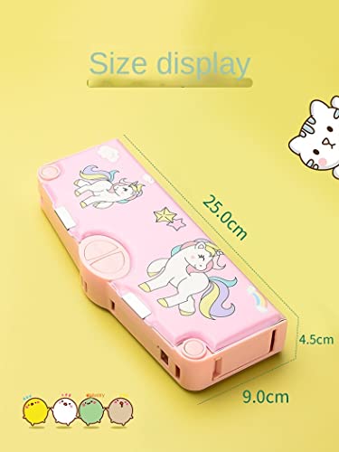 Smile dolL Cute Pencil Case, Pencil Case for Girls, Kawaii Pencil Case, Pencil Case for Boys, A Free Eraser, A Pencil Sharpener, A Tape, A Ruler, Etc. (Unicorn) (QBH-9)