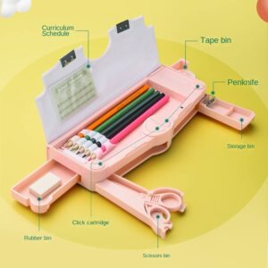 Smile dolL Cute Pencil Case, Pencil Case for Girls, Kawaii Pencil Case, Pencil Case for Boys, A Free Eraser, A Pencil Sharpener, A Tape, A Ruler, Etc. (Unicorn) (QBH-9)