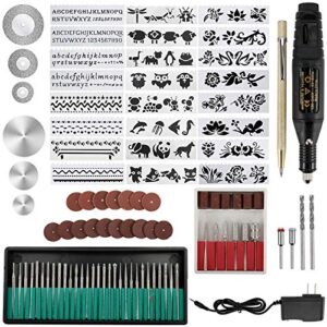 108pcs engraving tool kit, multifunctional wired rotary engraver pen diy miniature sander tool set, suitable for polishing metal, glass, ceramics, plastic, wood, jewelry, nails