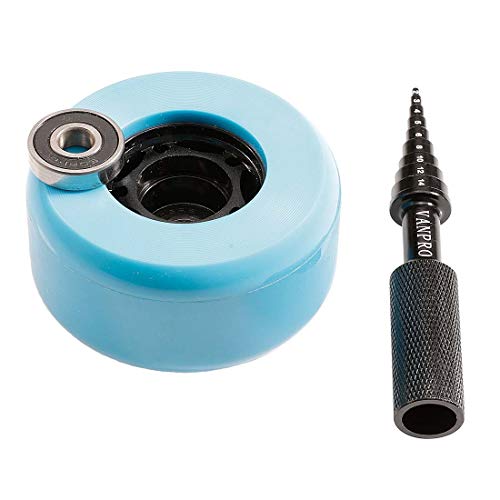 Vanpro Skateboard Bearing RC Ball Bearing Driver Install Remove Tool RC Model Electric Skateboard Mini Cross Tool Set Aluminum Bearing Removal Tool (Black)