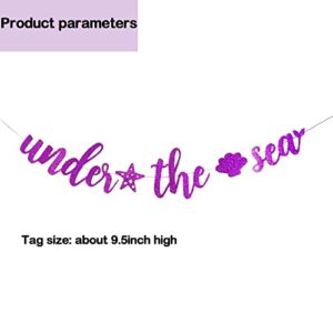 Under the Sea Banner Mermaid First Birthday Banner Under the Sea Decorations for Baby Shower Theme Birthday Party Supplies Photo Booth Props(Purple)