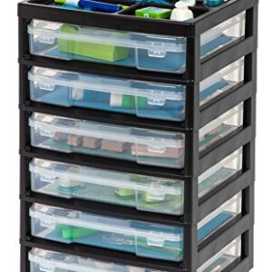 IRIS USA 6-Tier Scrapbook Rolling Storage Cart with Organizer Top White Frame with 6 Clear Scrapbooking Drawer Cases, 1-Pack & IRIS USA 150816 IRIS 6-Drawer Scrapbook Cart with Organizer Top, Black