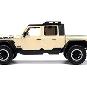 Jada Toys Just Trucks 1:24 2020 Jeep Gladiator Die-cast Car Tan with Tire Rack, Toys for Kids and Adults (32711)