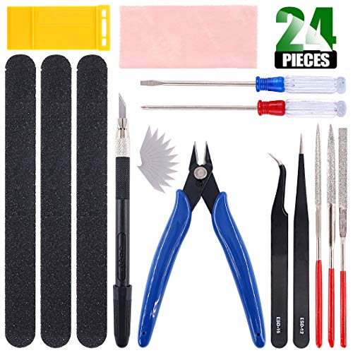 Keadic 24Pcs Gundam Modeler Basic Tools Craft Set for Car Gundam Model Assemble Building