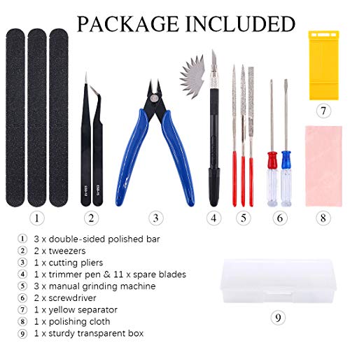 Keadic 24Pcs Gundam Modeler Basic Tools Craft Set for Car Gundam Model Assemble Building