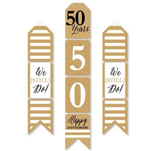 Big Dot of Happiness We Still Do - 50th Wedding Anniversary - Hanging Vertical Paper Door Banners - Anniversary Party Wall Decoration Kit - Indoor Door Decor