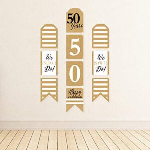 Big Dot of Happiness We Still Do - 50th Wedding Anniversary - Hanging Vertical Paper Door Banners - Anniversary Party Wall Decoration Kit - Indoor Door Decor