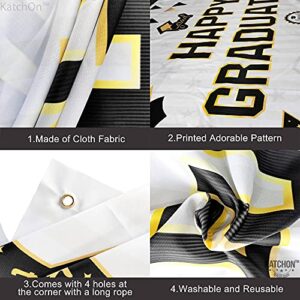 Happy Graduation Banner 2023 - 72x44 Inch, Class of 2023 Decorations | Happy Graduation Sign for Black and White Graduation Party Decorations 2023 | Graduation Backdrop for Graduation Decorations 2023