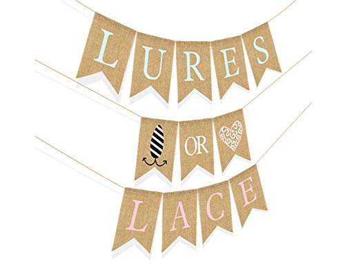 Baby Shower Banner Lures OR LACE Banner Burlap Banner for Baby Shower Party Garland Photo Booth Props Decoration Favor