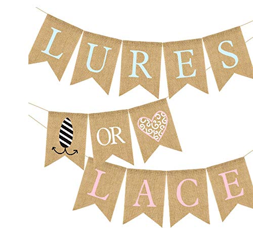 Baby Shower Banner Lures OR LACE Banner Burlap Banner for Baby Shower Party Garland Photo Booth Props Decoration Favor