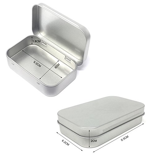 8-Pack Metal Hinged Tin Box Containers with Solid Hinged Top,Use for First Aid Kit,Survival Kits,Storage,Herbs,Pills,Crafts and More.