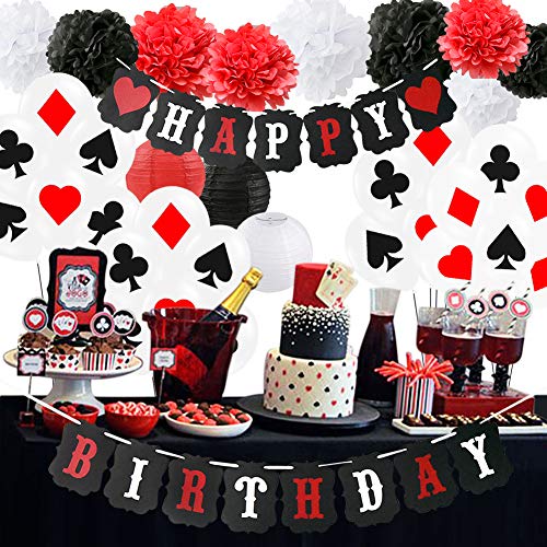 Poker Birthday Party Decorations/Poker Theme Party Supplies Casino Party Decoration Supplies Casino Theme Party,Las Vegas Themed Parties,Casino Night,Casino Birthday Déco/Women 40th/50th Birthday