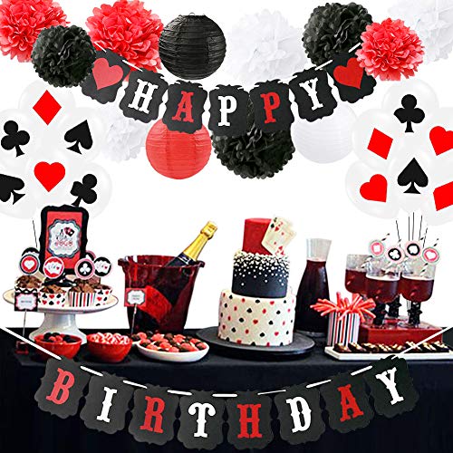 Poker Birthday Party Decorations/Poker Theme Party Supplies Casino Party Decoration Supplies Casino Theme Party,Las Vegas Themed Parties,Casino Night,Casino Birthday Déco/Women 40th/50th Birthday