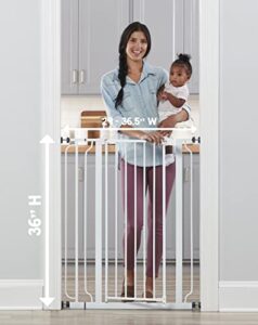 regalo easy step 36″ extra tall walk thru baby gate, includes 4-inch extension kit, 4 pack of pressure mount kit and 4 pack wall cups and mounting kit, pack of 1