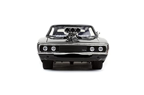 Jada Toys Fast & Furious 1:24 Dom's 1970 Dodge Charger R/T Die-cast Car Bare Metal, Toys for Kids and Adults, Black