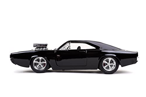 Jada Toys Fast & Furious 1:24 Dom's 1970 Dodge Charger R/T Die-cast Car Bare Metal, Toys for Kids and Adults, Black