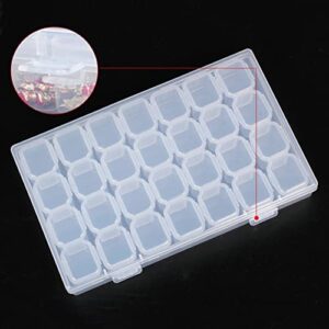 28 Slots Grids Diamond Painting Boxes Plastic Organizer, 5D Diamond Embroidery Accessories Containers for Art Craft, Nail Diamonds, Bead, Seed Storage Clear