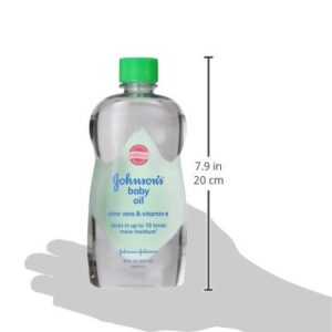 Johnson's Baby Oil, Mineral Oil Enriched with Aloe Vera and Vitamin E, 20 fl. oz