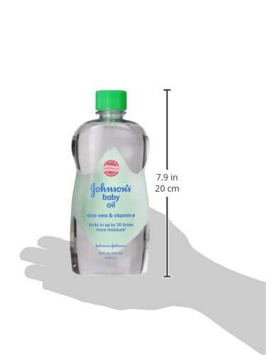 Johnson's Baby Oil, Mineral Oil Enriched with Aloe Vera and Vitamin E, 20 fl. oz