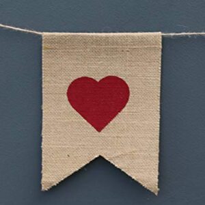 Boston Creative Company Love Burlap Banner Valentines Burlap Garland Wedding Decor Bridal Shower Banner Rustic Wedding Garland Valentines Day Decor Bridal Shower Decorations Wedding Heart Bunting