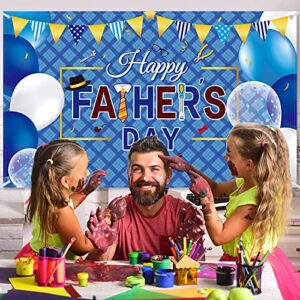 Happy Father's Day Backdrop Banner Decoration, Extra Large Fabric Father's Day Sign Banner Photo Booth Backdrop Background for Father's Day Party Supplies and Decorations