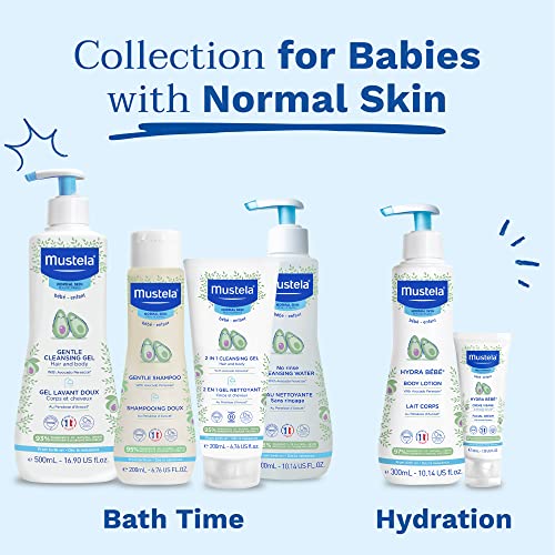 Mustela Baby Gentle Cleansing Gel - Baby Hair & Body Wash - with Natural Avocado fortified with Vitamin B5 - Biodegradable Formula & Tear-Free â€“ 25.35 fl. oz. (Pack of 1)