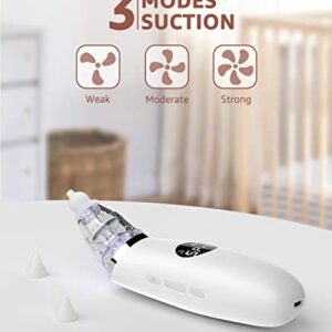 Baby Nasal Aspirator | Baby Nose Sucker | Baby Nose Cleaner, Automatic Booger Sucker for Baby, Rechargeable, with Pause & Music & Light Soothing Function